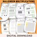 60 Maths Multiplication Practice Worksheets, Halloween Printables ...