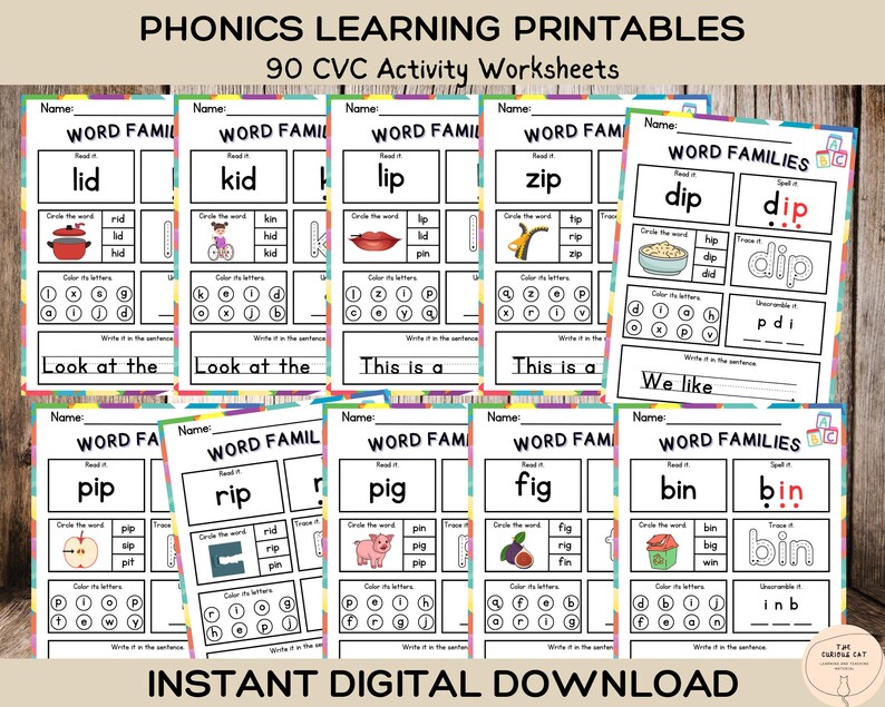 Printable Phonics CVC Worksheets: Reading and Tracing Activities ...