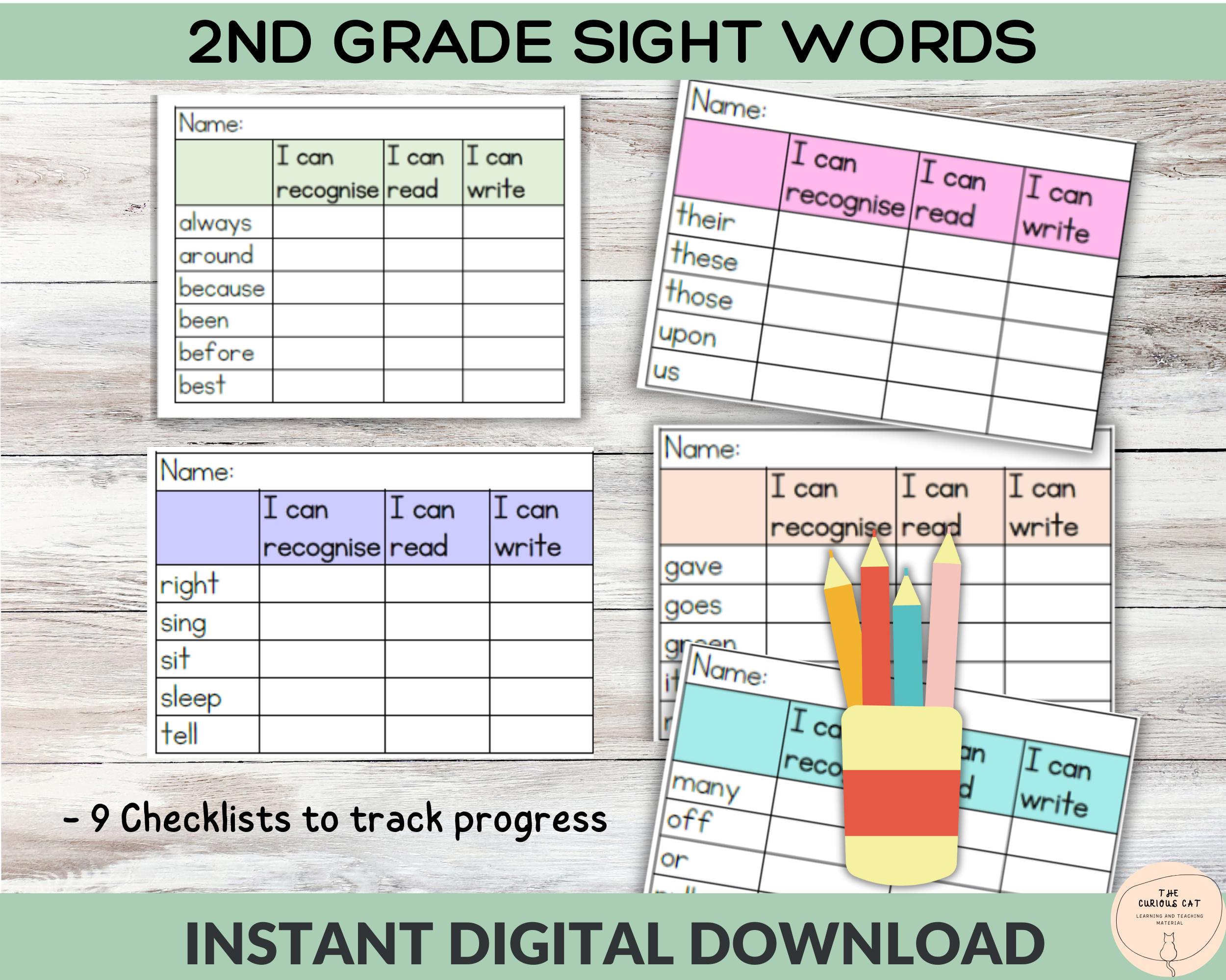 2nd Grade Sight Words, Dolch Sight Words Flashcards, Wordlists ...