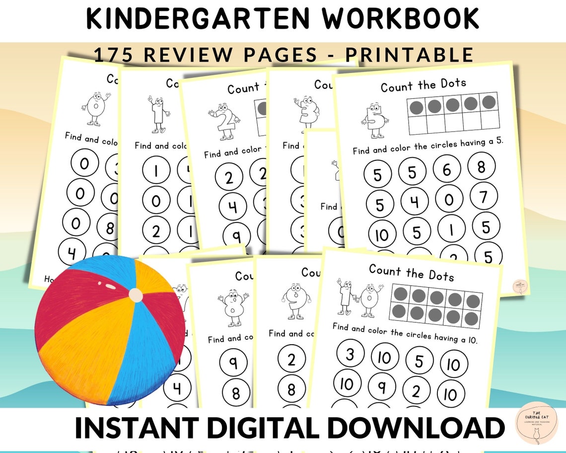 Printable Kindergarten Summer Workbook, Educational Activities for ...