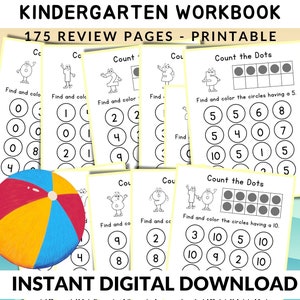 Printable Kindergarten Summer Workbook, Educational Activities for ...