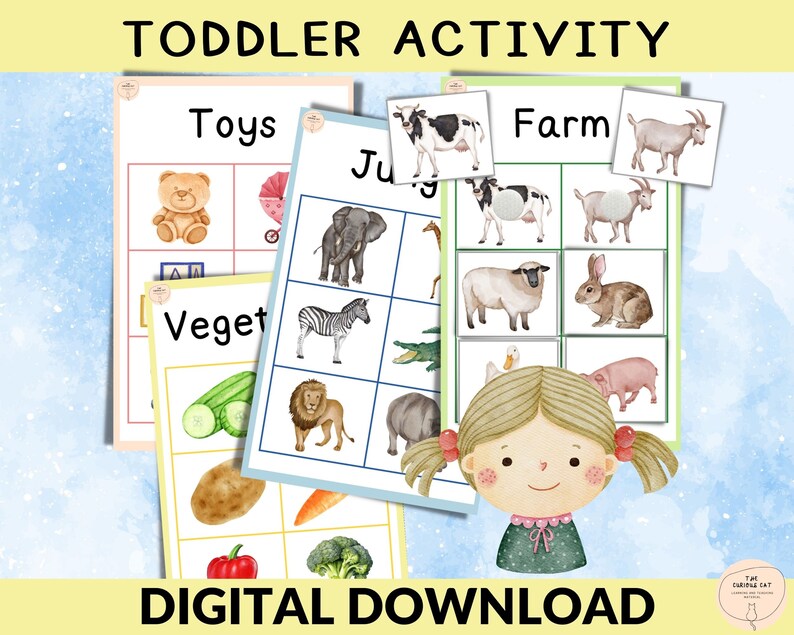 Toddler Sorting Activity Printables Set: Shapes, Animals, Fruits ...