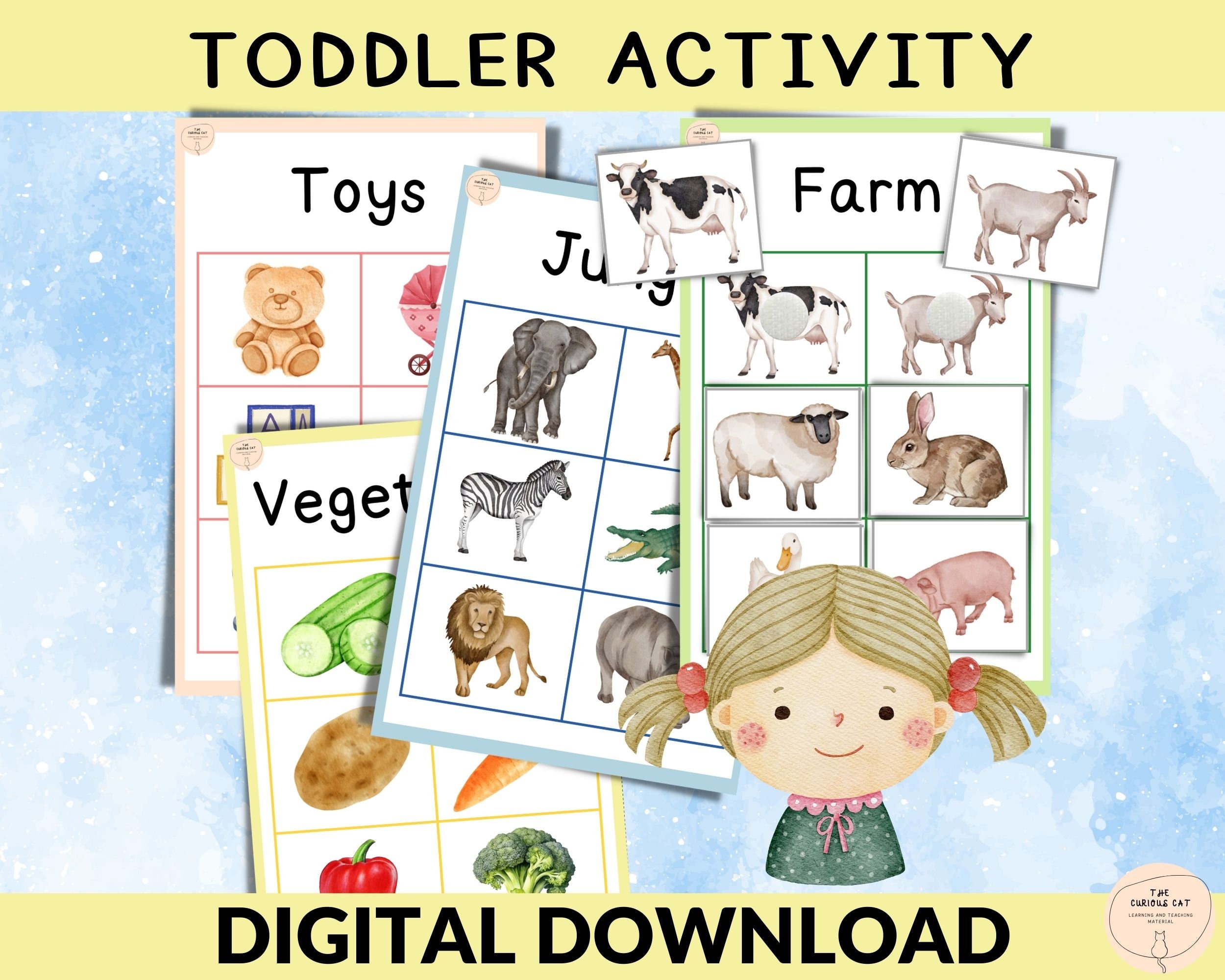 Toddler Sorting Activity Printables Set: Shapes, Animals, Fruits ...