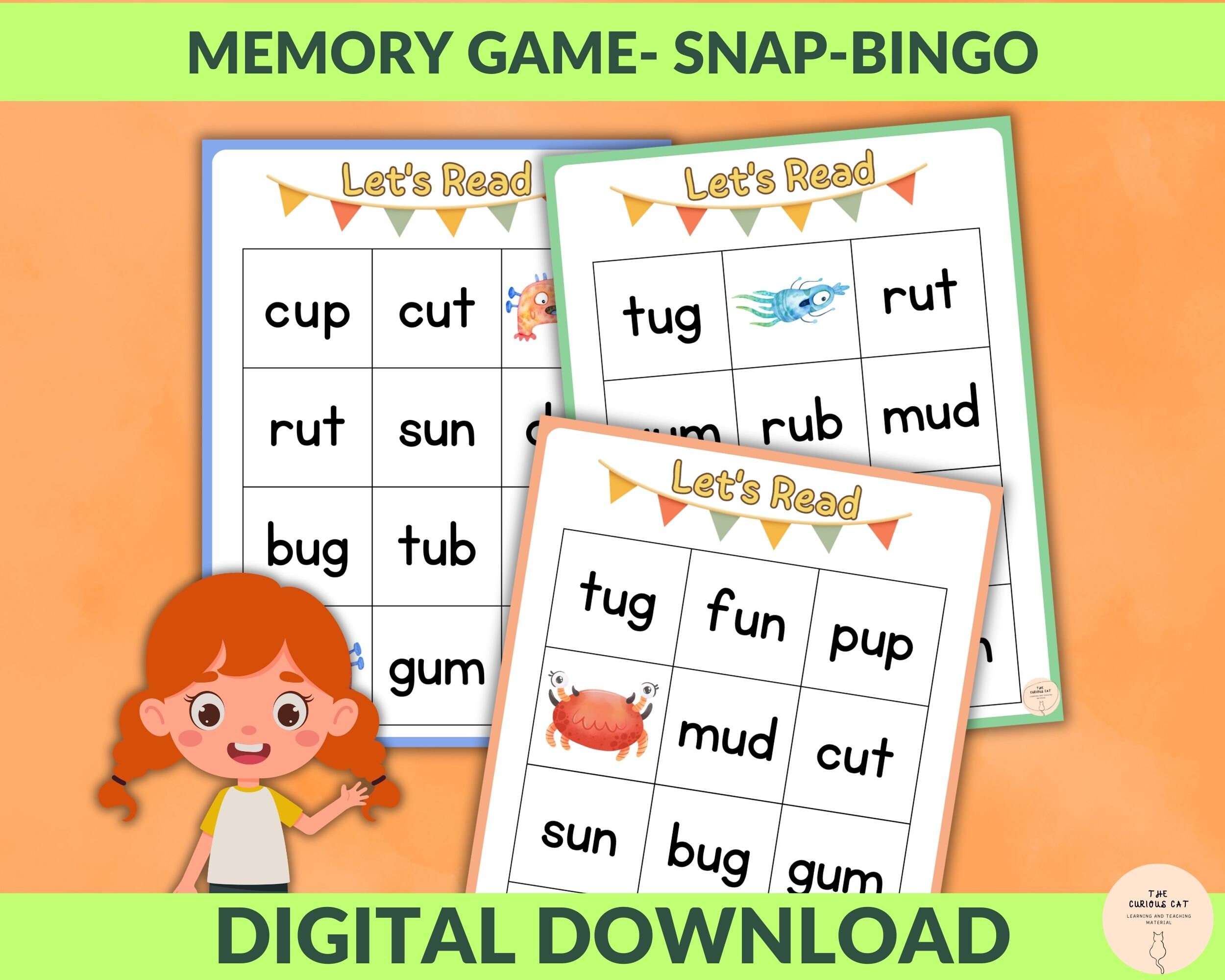 Phonics CVC for Kindergarten, Daycare Literacy CVC Bingo and Card Games ...