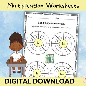 Multiplication Practice, Multiplication Wheels, Numbers 1 to 12, Maths ...