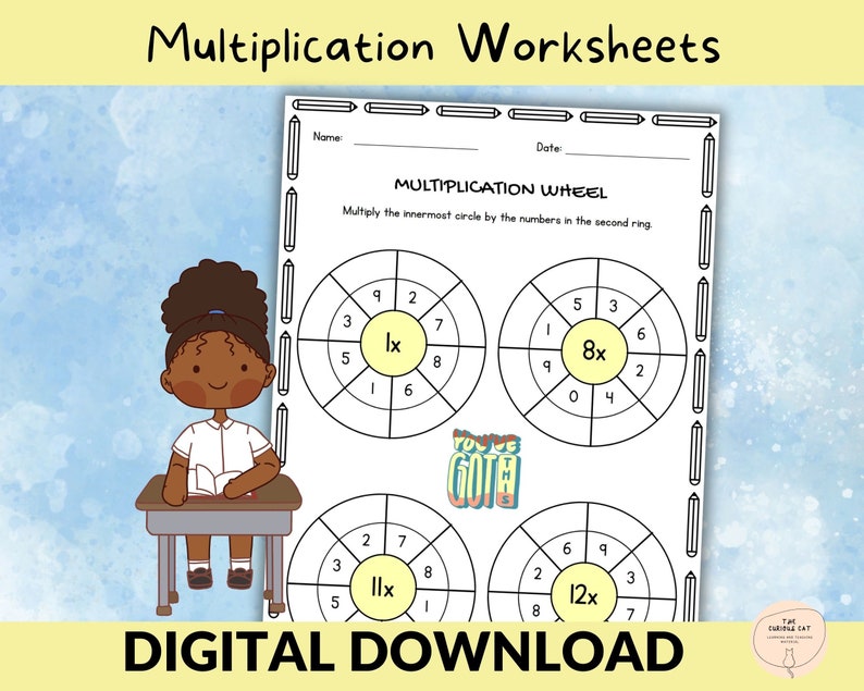 Multiplication Practice, Multiplication Wheels, Numbers 1 to 12, Maths ...