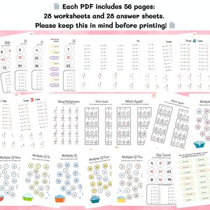 Maths Worksheets | Multiplication Printouts for 2nd - 3rd Grade With ...