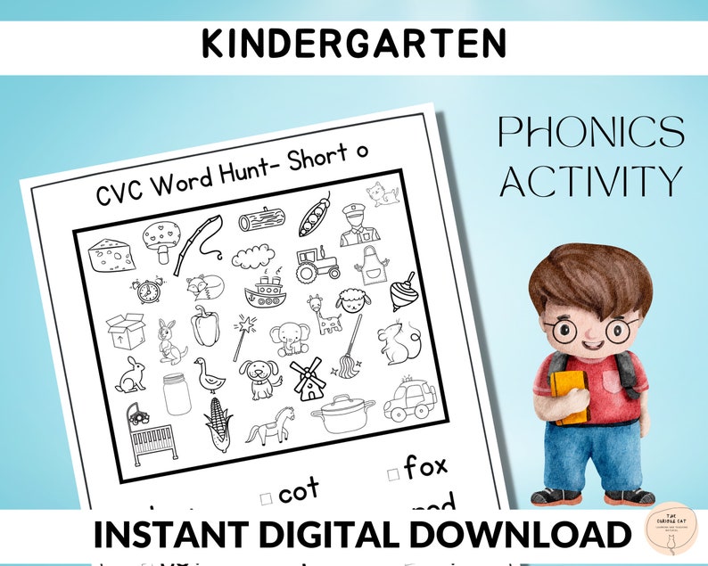 Phonics CVC Worksheets, Kindergarten Phonics Printouts, Pre-k Picture ...