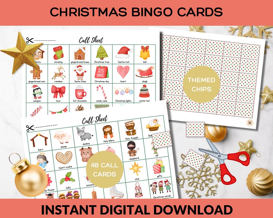 Christmas Nativity Bingo Cards, Family Christmas, Classroom Christmas ...