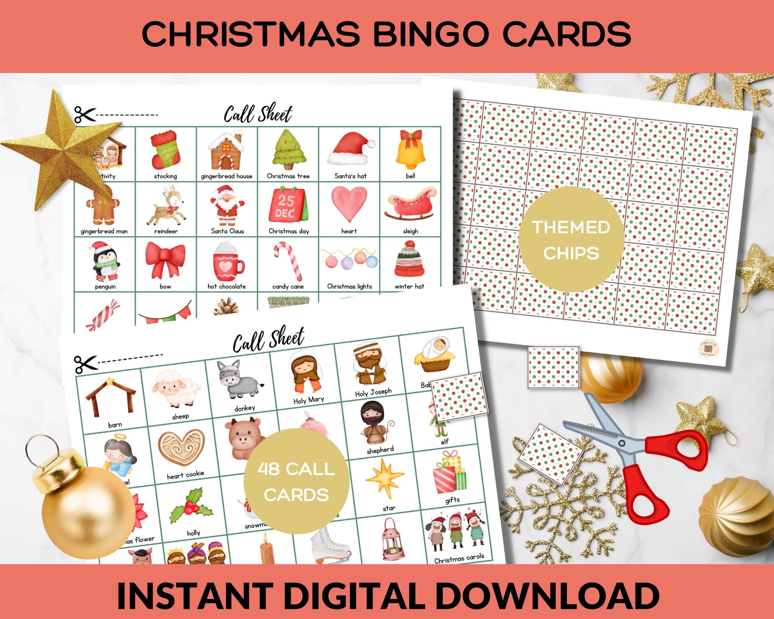 Christmas Nativity Bingo Cards, Family Christmas, Classroom Christmas ...