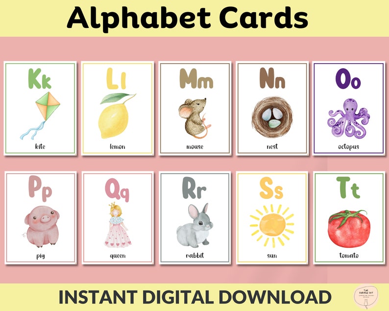 Alphabet Posters, Printable Alphabet Flash Cards, Classroom and Nursery ...