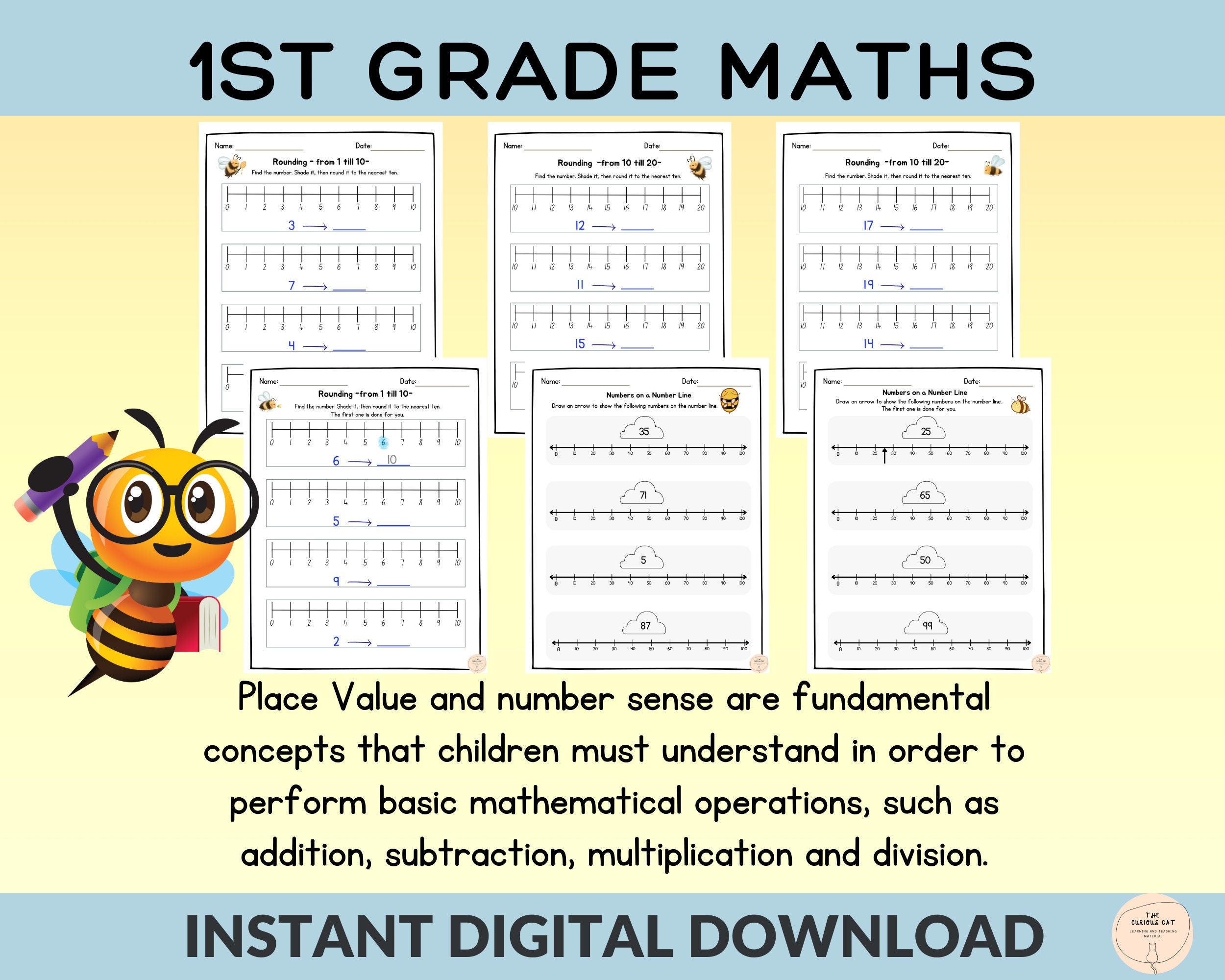 1st Grade Maths Worksheets Maths Printables for 1st Grade Place Value ...