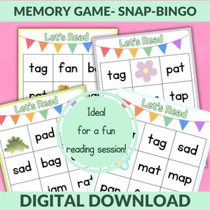 CVC Bingo and Card Games, Printable Bingo Cards and Games, Phonemic ...