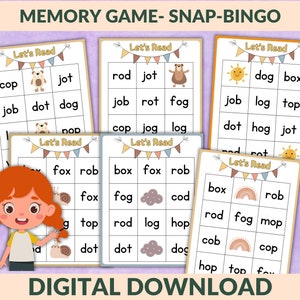 CVC Bingo and Card Games, Printable Phonics Cards, Phonics Reading Game ...