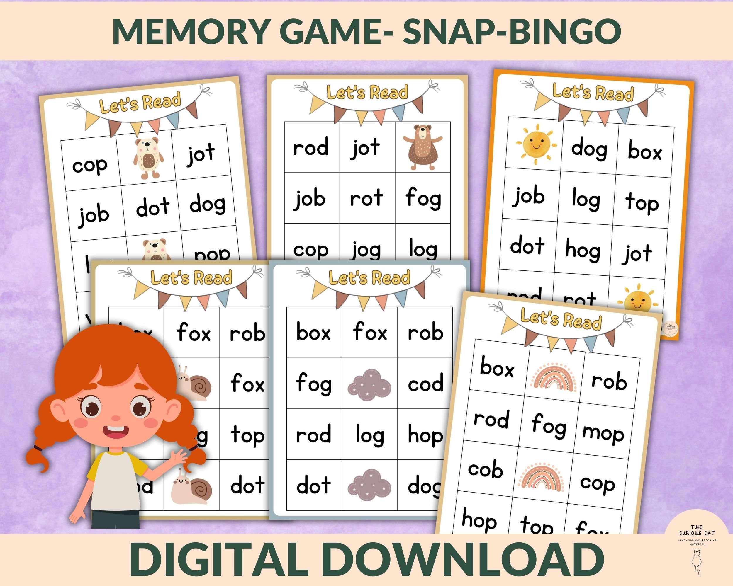 CVC Bingo and Card Games, Printable Phonics Cards, Phonics Reading Game ...
