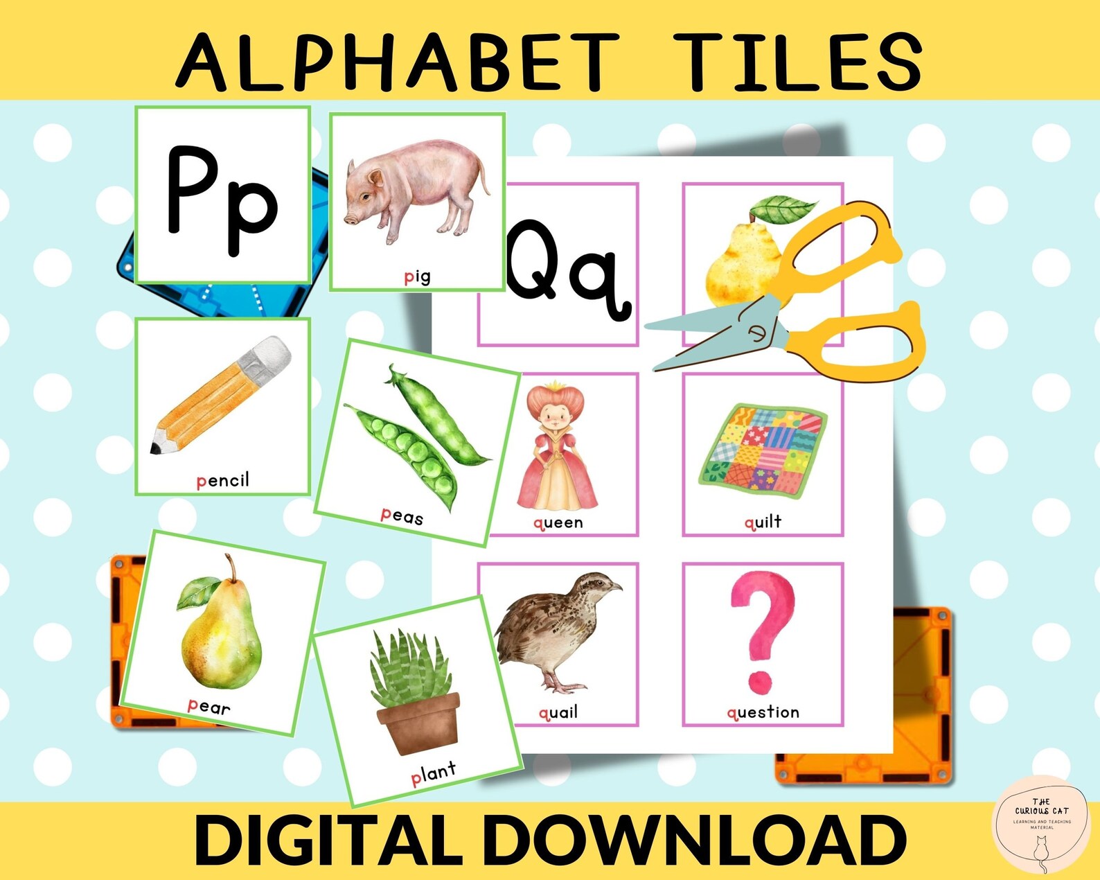 Alphabet Learning Activity, Magnetic Tiles Resource for Pre-k and ...