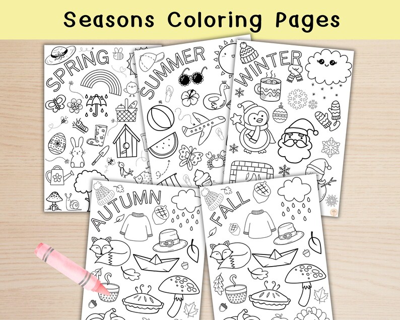 Seasons Coloring Pages Learn the Seasons for Kindergarten Coloring ...