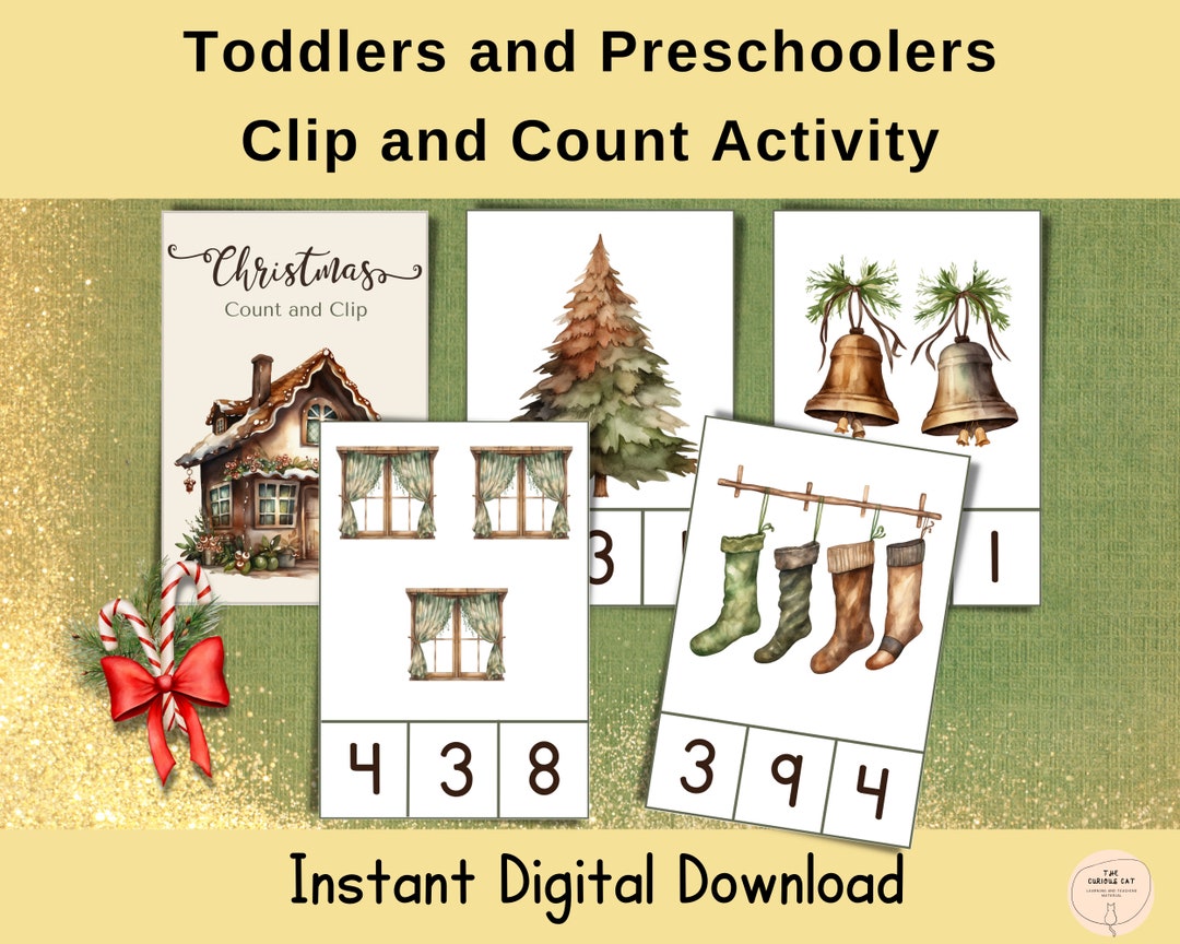 Math, Christmas Counting Activity for Toddlers & Pre-school Children ...