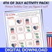 Kindergarten Worksheets, 4th of July Bingo & Game Pack for Kids ...