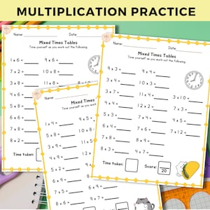 Multiplication Worksheets, Maths Fluency Printables, Times Tables ...