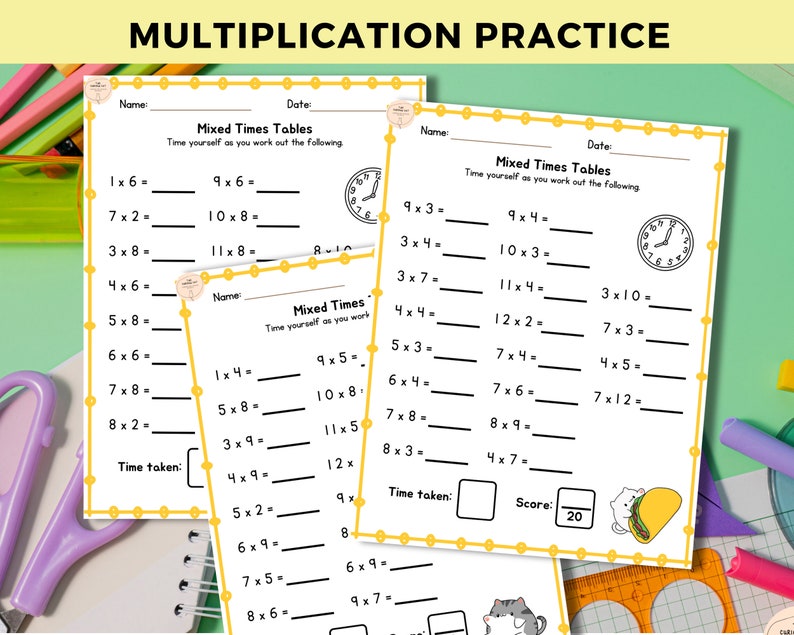 Multiplication Worksheets, Maths Fluency Printables, Times Tables ...