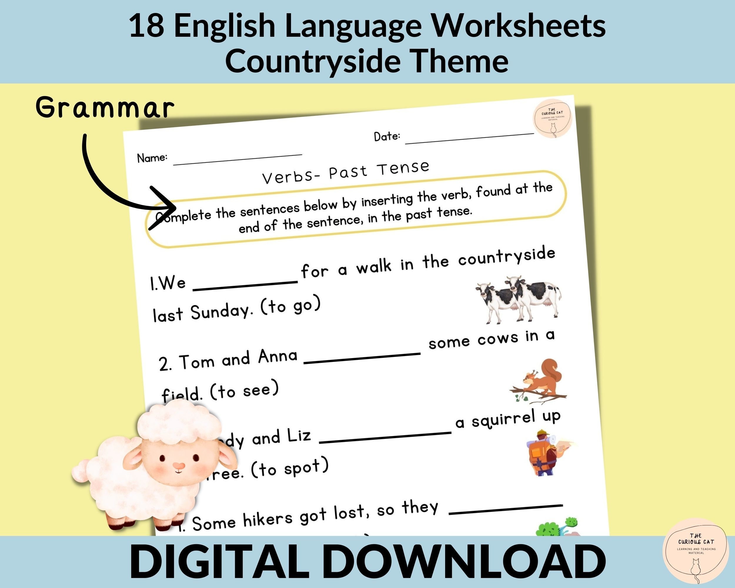 3rd Grade Worksheets, English Language Printables, 'in the Countryside ...