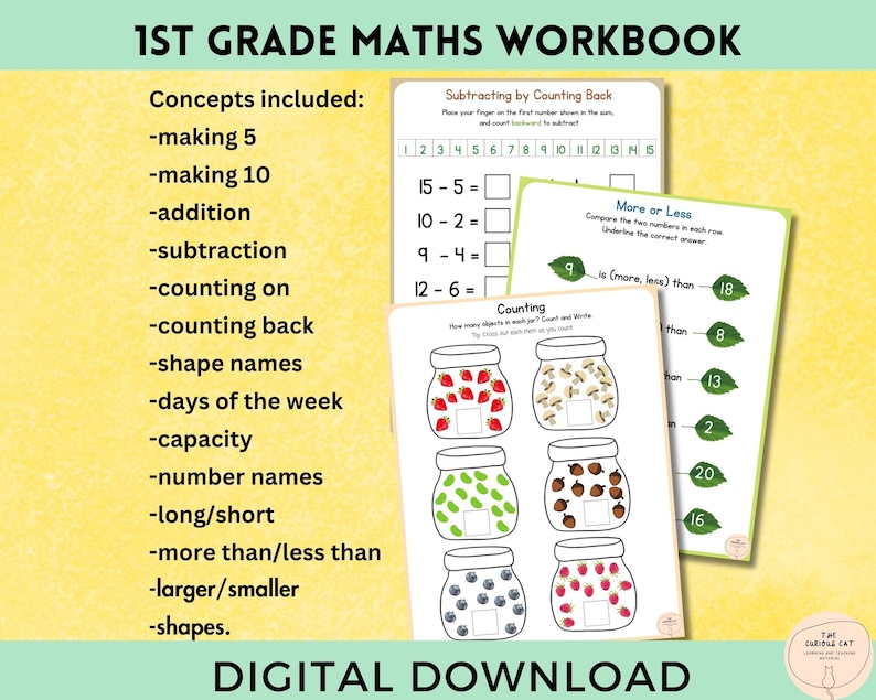 Maths Worksheets for 1st Grade | Maths Workbook | Addition Subtraction ...
