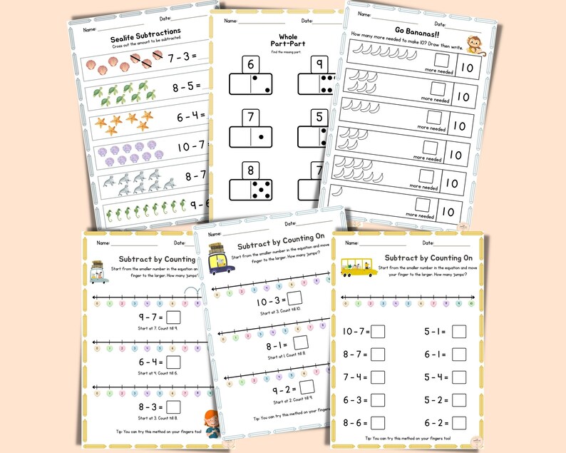Subtraction Worksheets for 1st Grade, Printables for Subtraction ...
