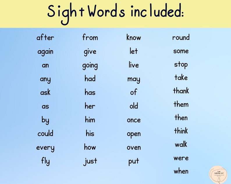 Spelling and Reading Worksheets for 1st Grade Dolch Sight Words Reading ...