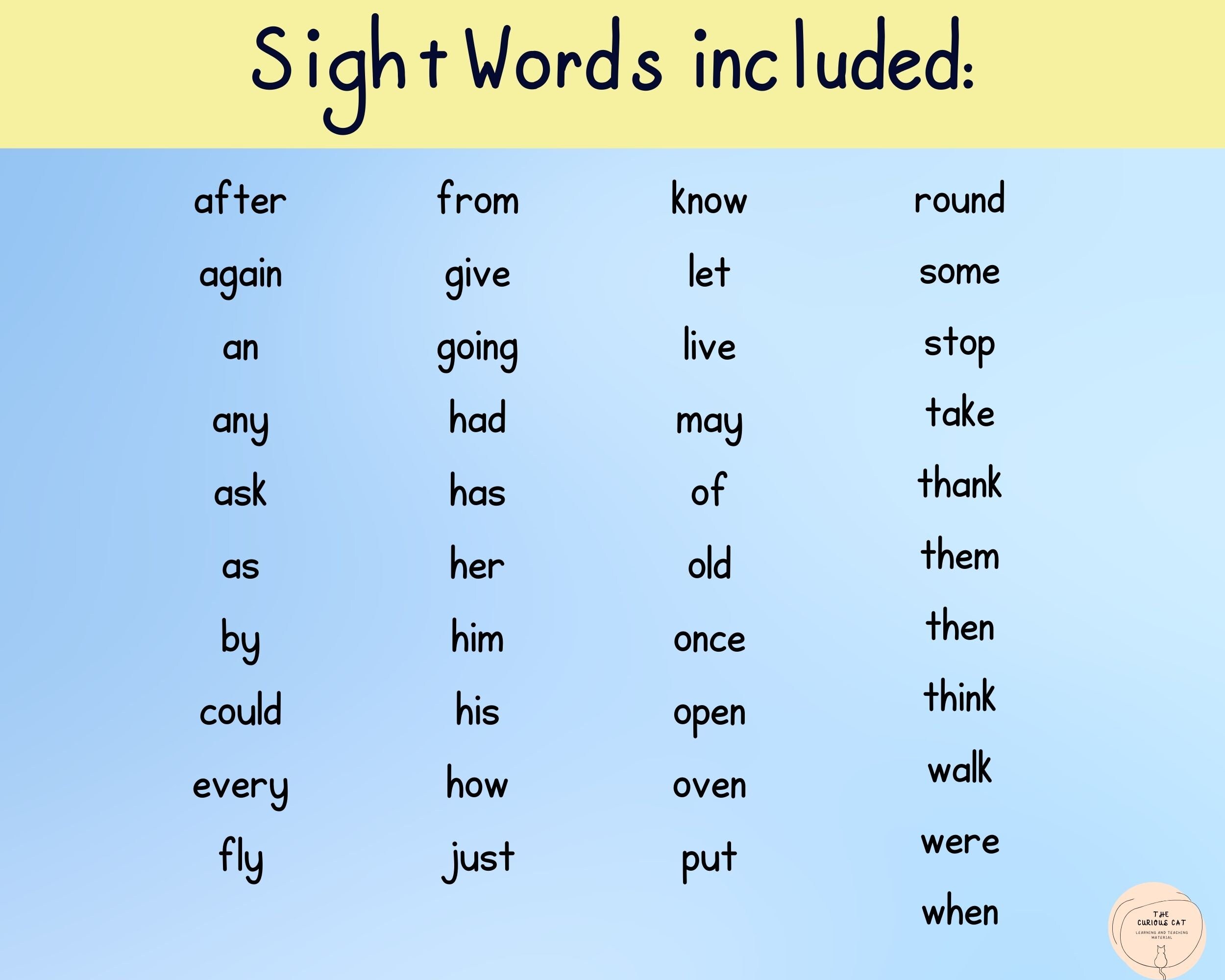 Spelling and Reading Worksheets for 1st Grade Dolch Sight Words Reading ...