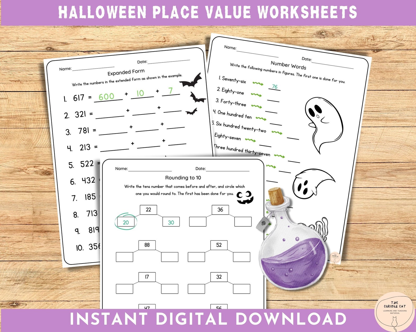 Maths Place Value Worksheets, 2nd and 3rd Grade Maths Printables ...
