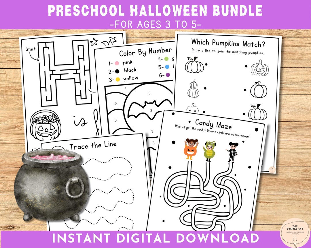 Halloween Preschool Printable, Halloween Preschool Bundle, Printable ...