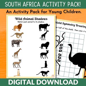 Printable South Africa Kids Activity Pack Travel Worksheets Activities ...