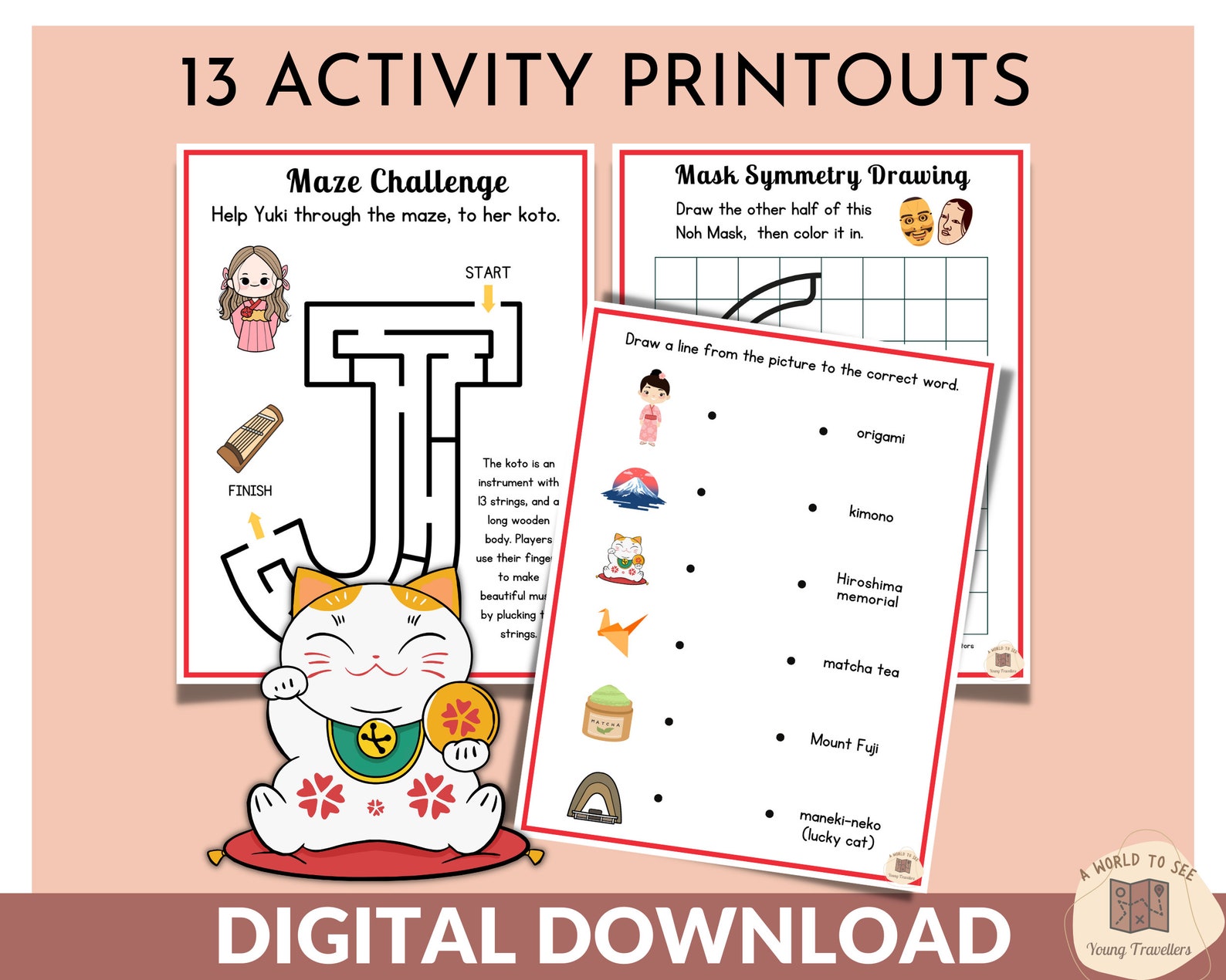 Japan Worksheets, Learning & Travel Printable for Children; Kids ...