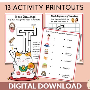 Japan Worksheets, Learning & Travel Printable for Children; Kids ...