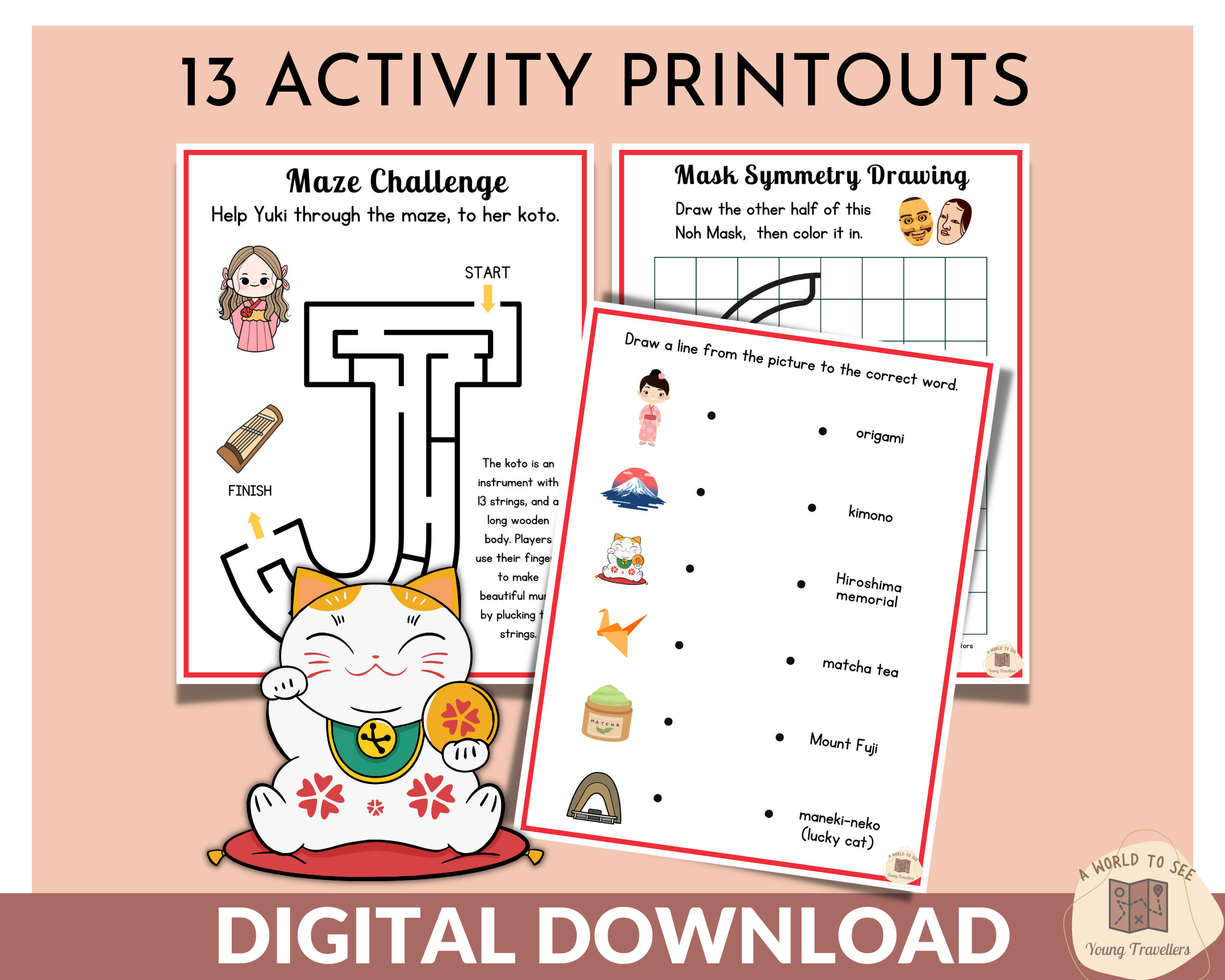 Japan Worksheets, Learning & Travel Printable for Children; Kids ...