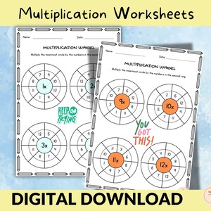 Multiplication Practice, Multiplication Wheels, Numbers 1 to 12, Maths ...