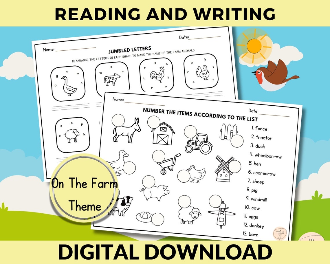 Reading, Spelling and Writing Printables, Worksheets for 1st and 2nd ...