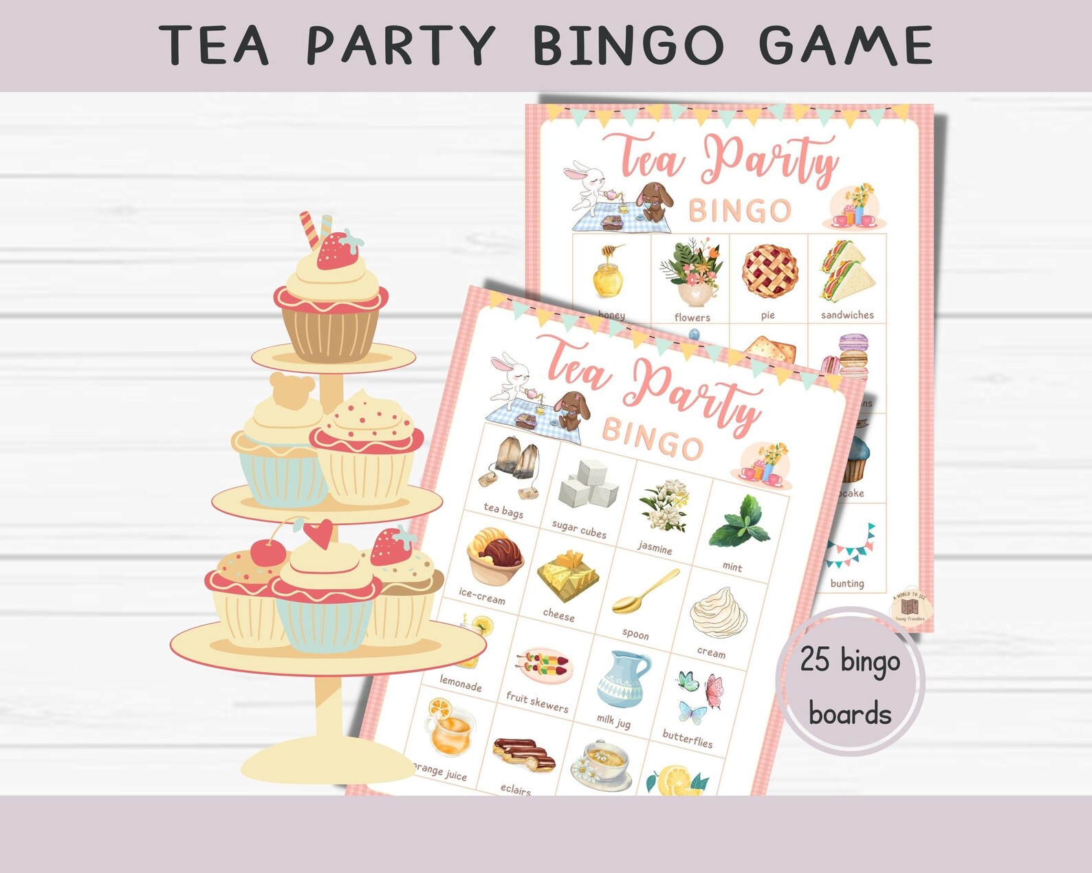Tea Party Bingo Cards, Tea Party Games, Kids Printable Garden Party ...