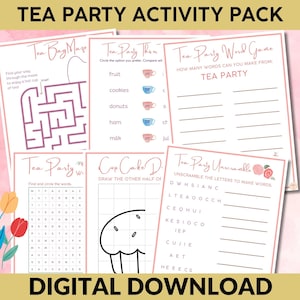 35 Tea Party Printable Activities, Bingo Game, Coloring Pages, High Tea ...