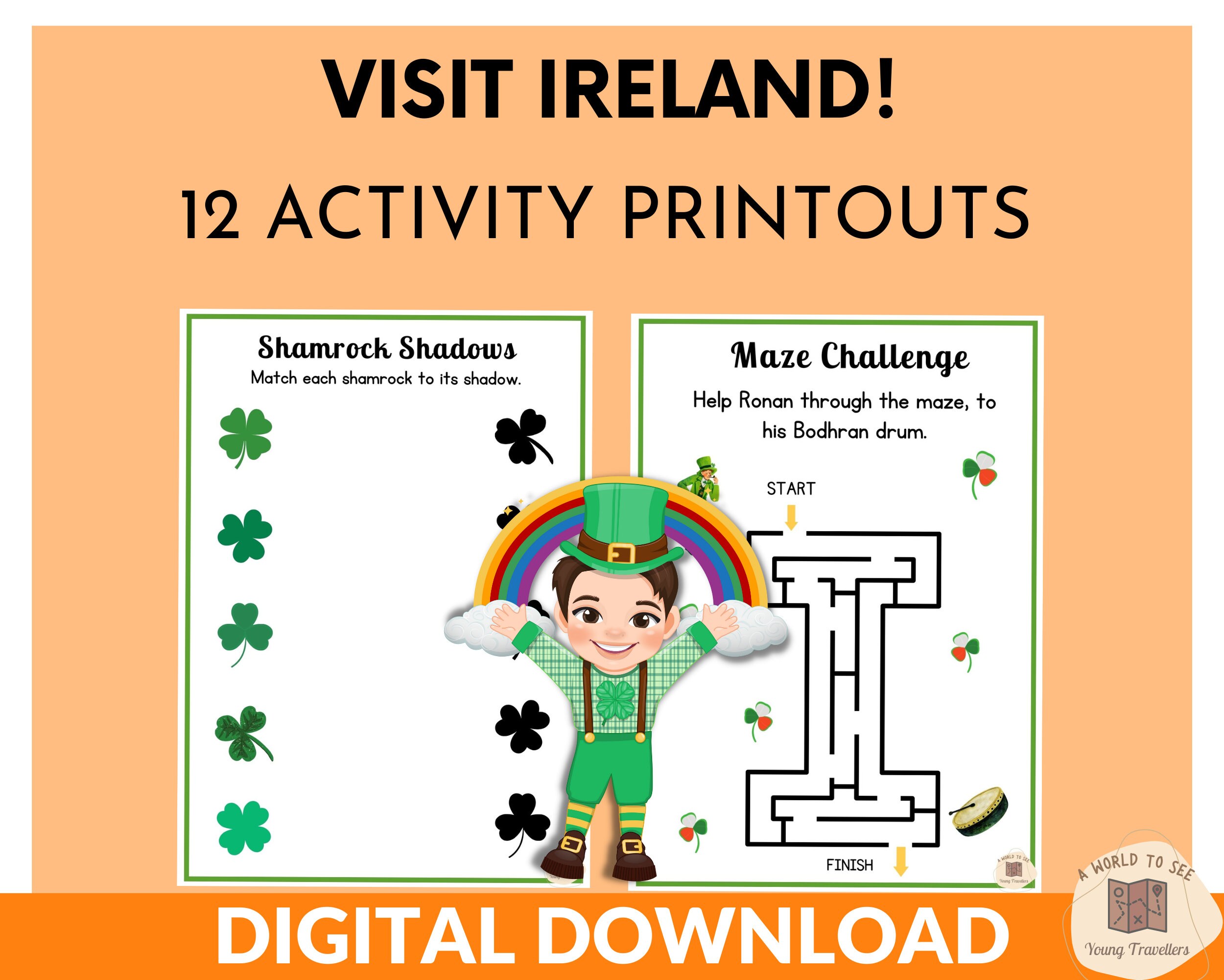 Travel to Ireland Printable for Kids, Educational Pack for Toddlers and ...