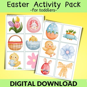 Pre-k Easter Egg Matching Activity, Toddler Memory Game, Easter ...