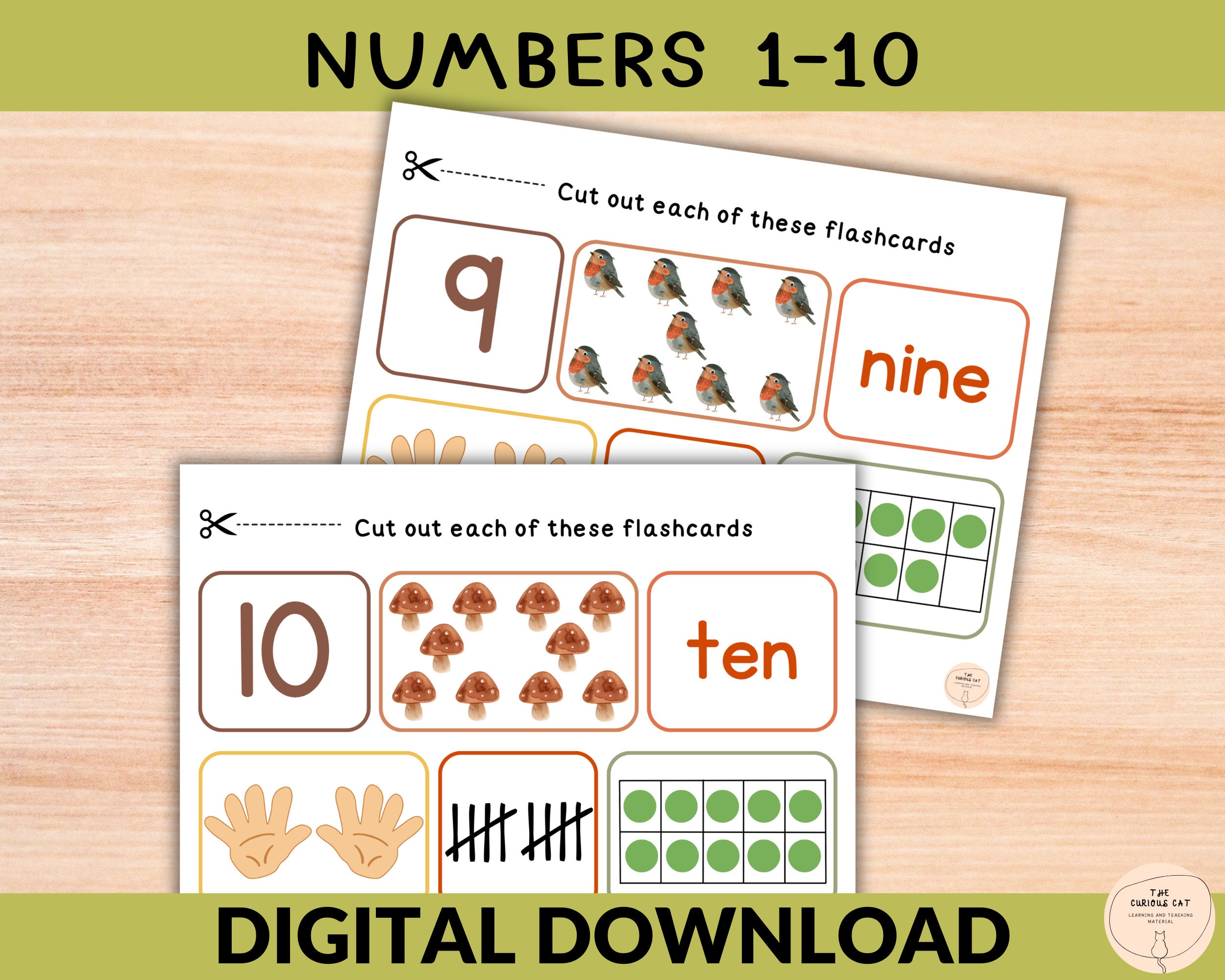 Counting Activity for Kindergarten, Homeschool, Montessori Printable ...