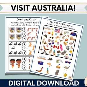 Country Study Printable, Travel Activity, Australia Learning & Travel ...