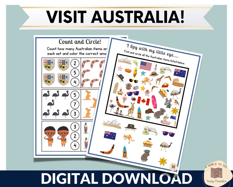 Country Study Printable, Travel Activity, Australia Learning & Travel ...