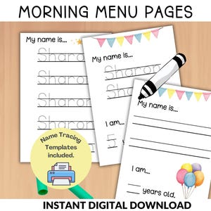 100 Pages Morning Menu Printable for Toddlers and Pre-schoolers ...
