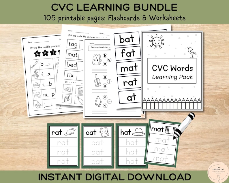 CVC Words Activity Workbook: Phonics, Reading, and Writing (PDF ...