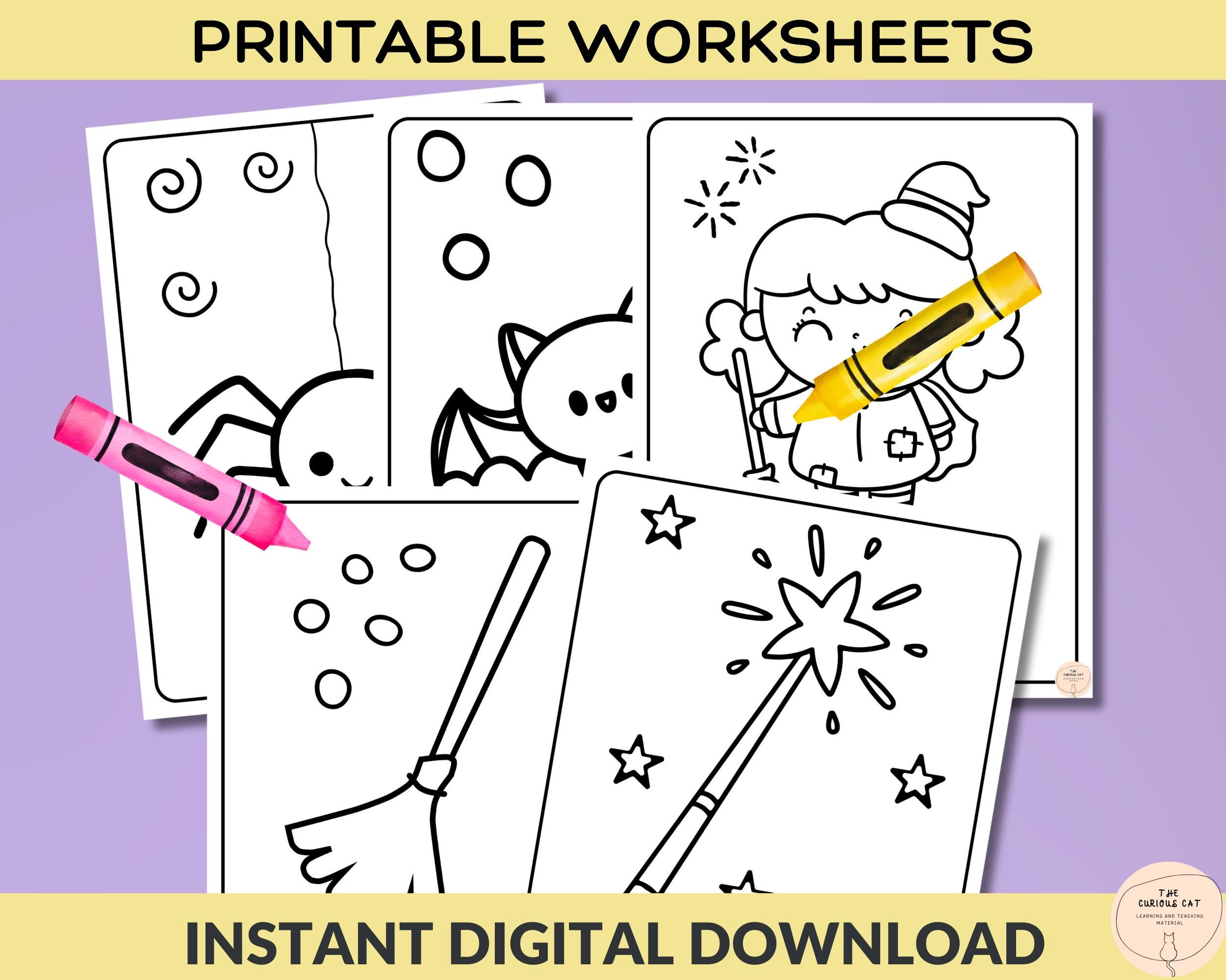 35 Halloween Worksheets, Coloring Pages Pre-school, Kindergarten ...
