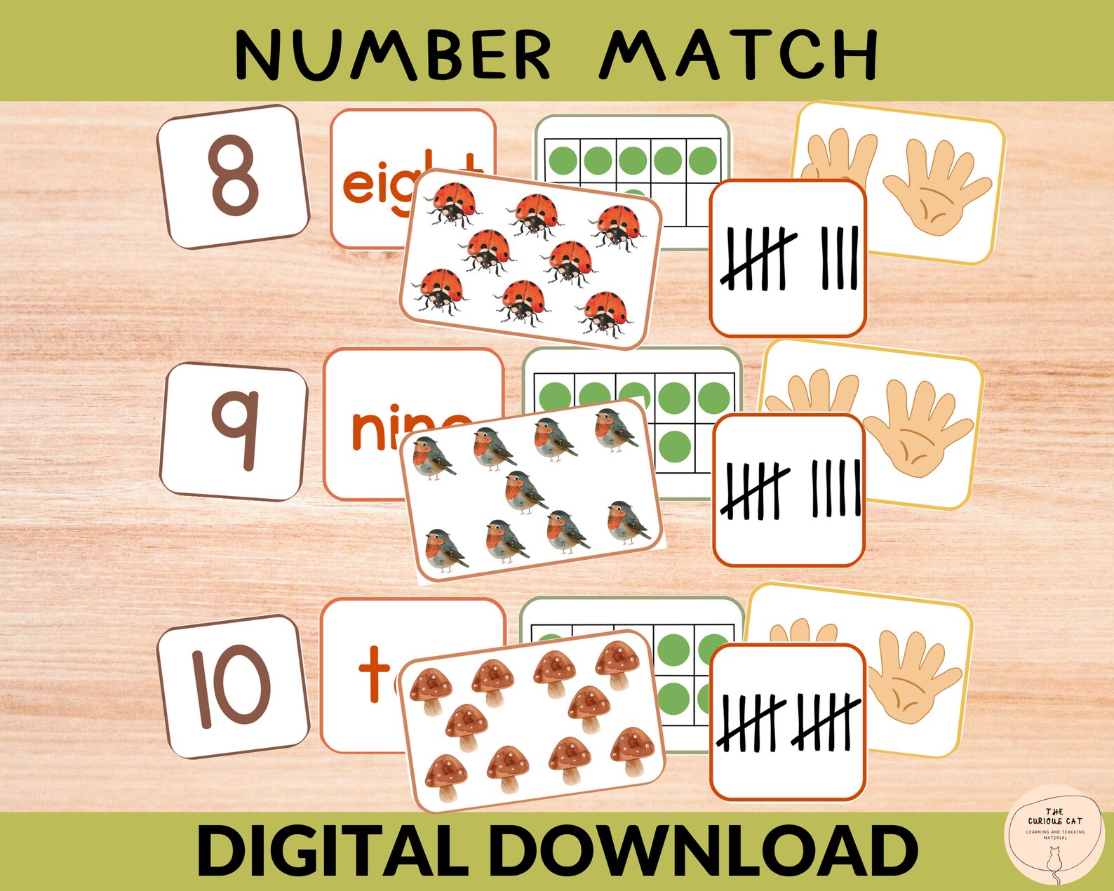 Counting Activity for Kindergarten, Homeschool, Montessori Printable ...