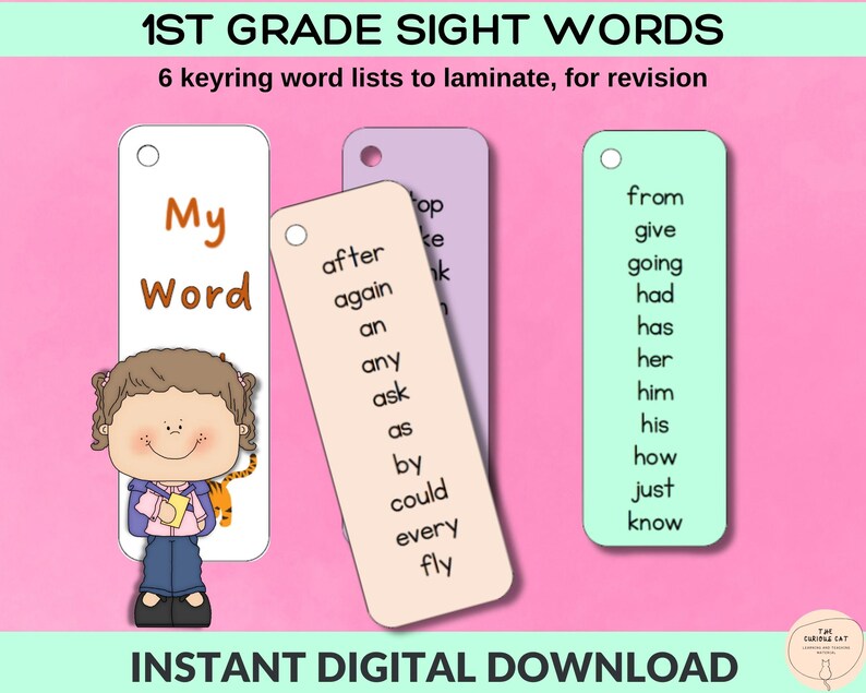 1st Grade Sight Words, High Frequency Flashcards for First Grade ...